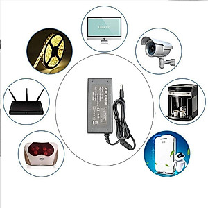 Desvorry Power Supply 12V 5A,AC100-240V to DC12V 60W Converter Adapter Driver Transformer, 5.5mm x 2.1mm Jack for Led Strips,LCD Monitors,CCTV Camera