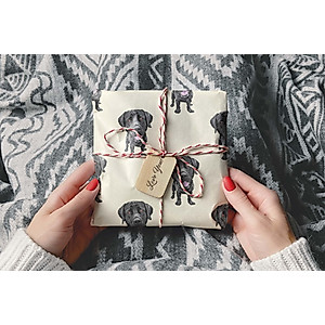 Cute Black Labrador Retriever Gift Wrap, Black Lab Wrapping Paper, Dog Christmas Birthday Party Decoration Decor (6 foot x 30 inch roll)