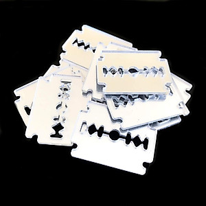 Super Cool Creations Razor Blade Shaped Crafting Sets, Silver Mirror, Pack of 10 x 4cm