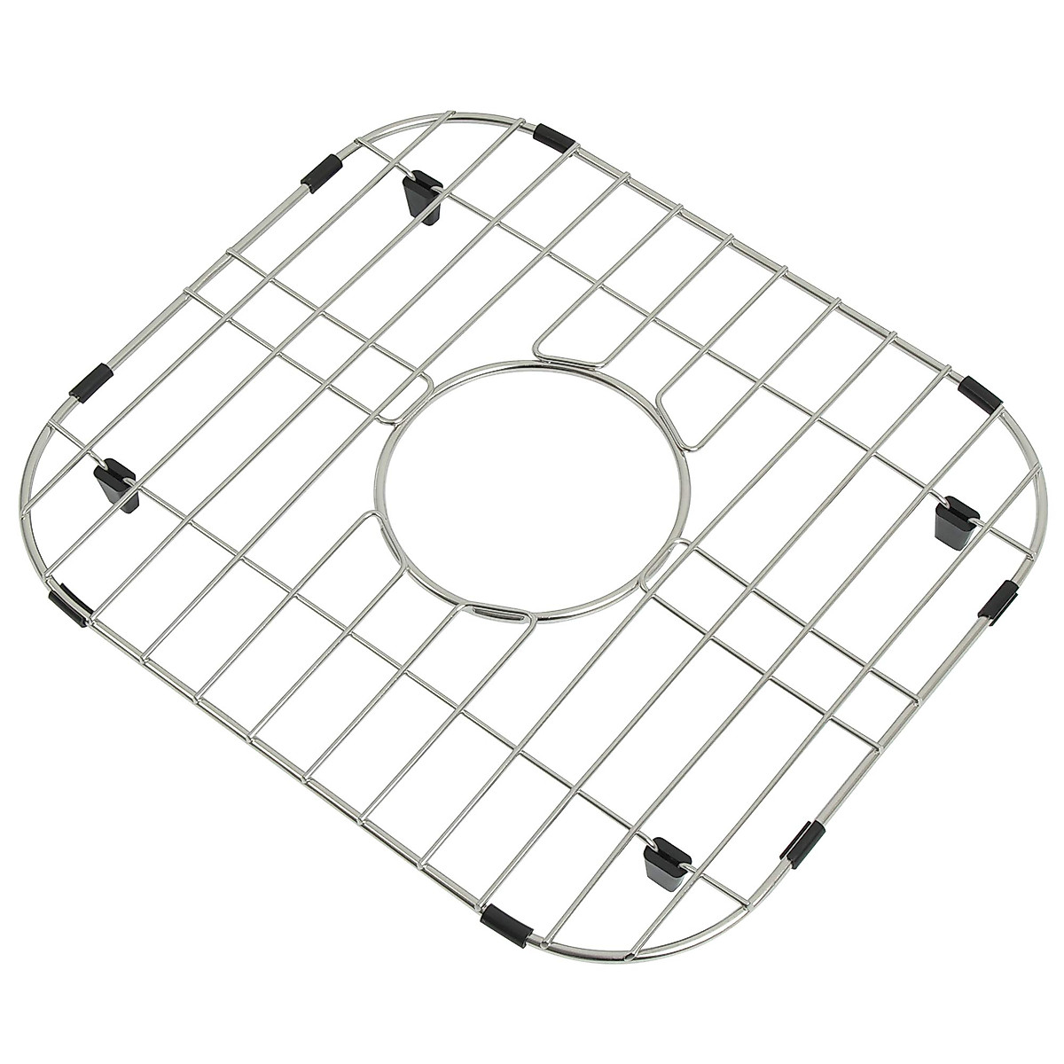 MONSINTA Kitchen Sink Grid and Sink Protectors, Stainless Steel Sink Grids for Bottom of Kitchen Sink, 12 5/8'' x 14 5/16'' with Center Drain for Double Sink Bowl