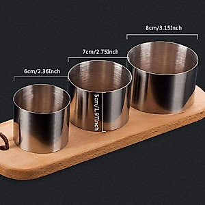Kofebe Set of 3 - Round Stainless Steel Cake Rings, Mousse Cake Ring Mold with Press Set