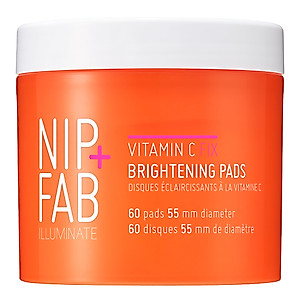 Nip + Fab Vitamin C Fix Brightening Pads for Face, Facial Pad with Anti-Aging Pomegranate and Coffee Seed Extract to Brighten Even Tone Skin, 60 Pads, 2.7 Ounce
