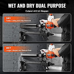 VEVOR Diamond Core Drill Machine, Wet and Dry Use, 0.8-6.3in Drilling Diameter Handheld Core Drill Rig with Stand and Core Drill Bit, 2000W Rugged Concrete Core Drill, For Concrete, Brick, Marble