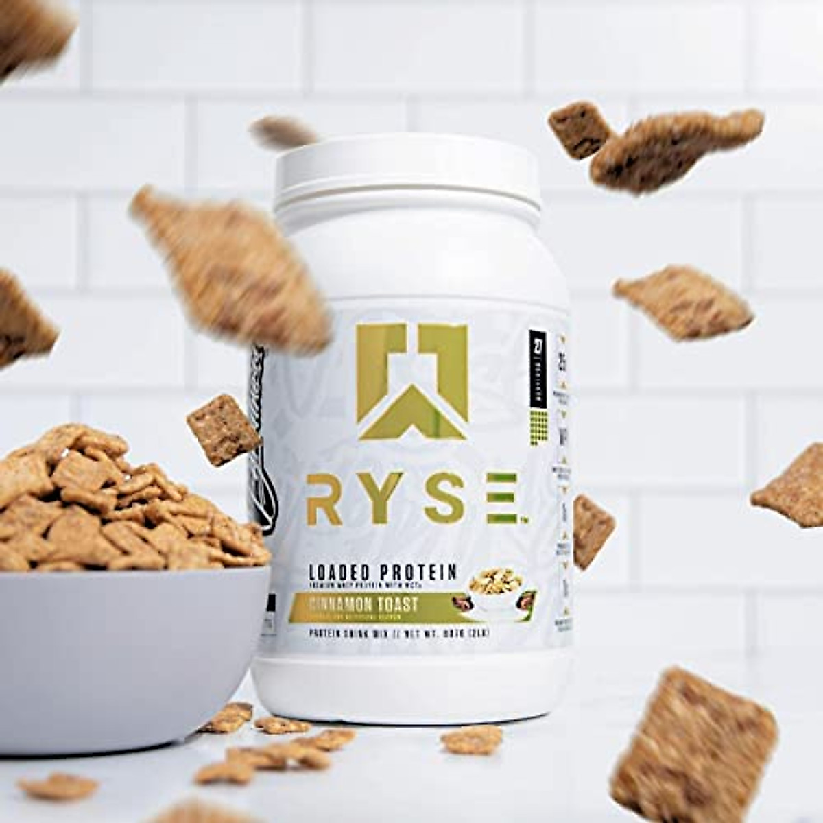 Ryse Loaded Protein Powder | 25g Whey Protein Isolate & Concentrate | with Prebiotic Fiber & MCTs | Low Carbs & Low Sugar | 27 Servings (Cinnamon Toast)