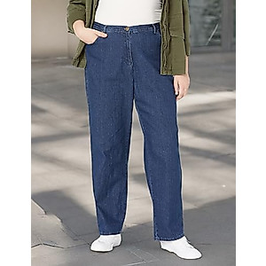 Ruby Rd. womens Plus-size Classic 5-pocket Fly Front Denim Jean Pants, Indigo, 24 US