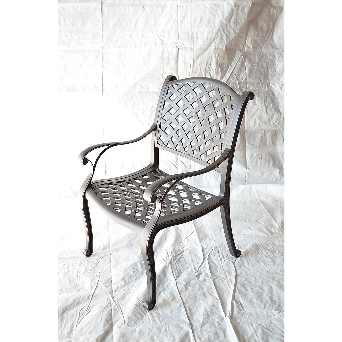 Nassau Outdoor Patio 9-pc Dining Set 64 X 64 Cast Aluminum (9-pc Set (with 8 Regular Chairs), Walnut)