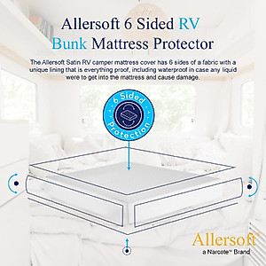 RV 6 Sided Zippered Mattress Protector with Secure Locking Zipper for 66x80 Olympic Queen. Creates a Natural Seal Around Your Mattress from Dust, Pet Dander, Pollen, Liquids & More. Oeko-Tex Certified