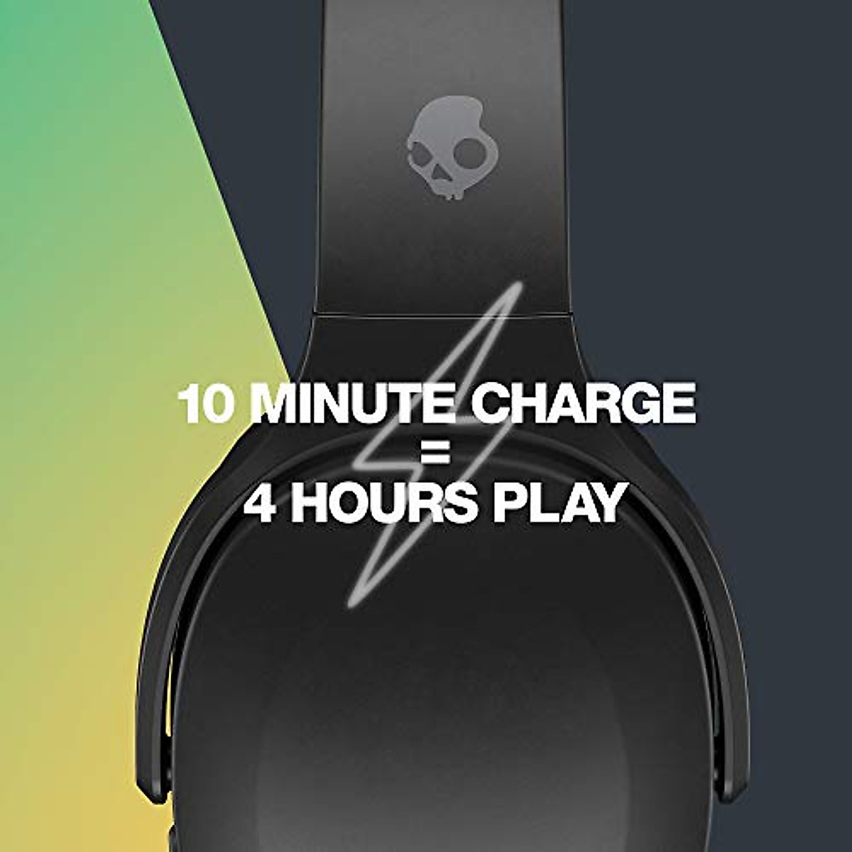 Skullcandy Crusher Evo Wireless Over-Ear Bluetooth Headphones for iPhone and Android with Mic / 40 Hour Battery Life / Extra Bass Tech / Best for Music, School, Workouts, and Gaming - Black