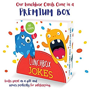 Party Profi Lunch Box Jokes for Kids - 60 Cute Inspirational and Motivational Thinking of You Notes Cards for Boys & Girls Lunchbox