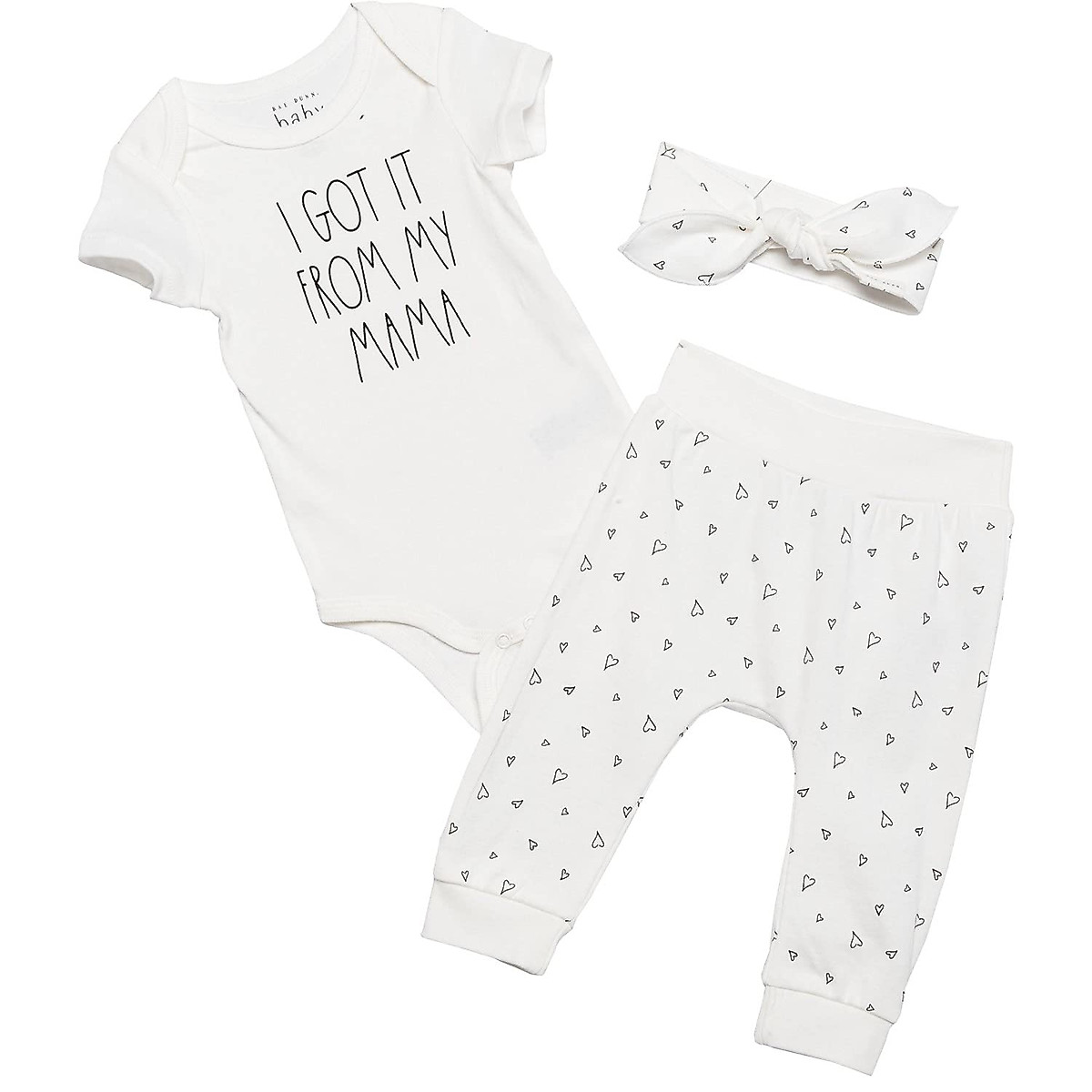 Rae Dunn 3 Piece Onesie Set for Infants (0-3, I got it from my Mama)
