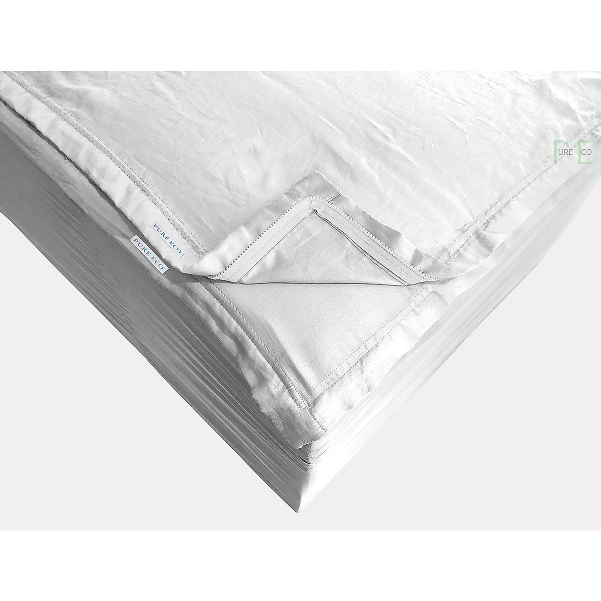 Zip On Fitted Sheet - Includes 2 Zip-On Sheets & 1 Fitted Sheet Base - Upto 16” Inch Deep Pockets Full Size Zipper Fitted Sheets - Soft Cotton 600 TC Fitted Sheet - White