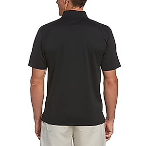 Cubavera Men's Big Essential Textured Performance Polo Shirt, Jet Black, 2X
