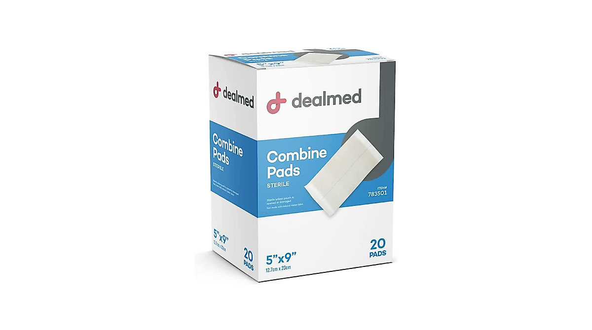 Dealmed 5" x 9" Abdominal (ABD) Combine Pads, Sterile, Individually ...