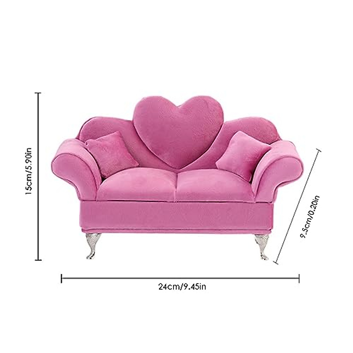 Mini Pink Travel Jewelry Box Sofa Single/Double People Heart Shape Armchair Openable Jewelry Organizer Box Necklace Earrings Ring Box for Girls Women (Pink Concubine Chair, 15cm*24cm*9.5cm)