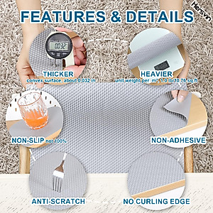 Hersvin Shelf Liner, 24" x20' Non-Adhesive Drawer Liners EVA Kitchen Cupboard Cabinet Covering Undersink Mat Washable Fridge Lining Paper for Home Office (Light Gray/Dot)