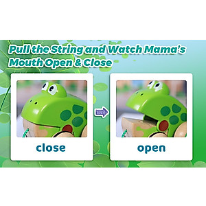 Hape Pull Along Frog Family with Anti-Rollover Wheels, Toddler Push and Pull Toys