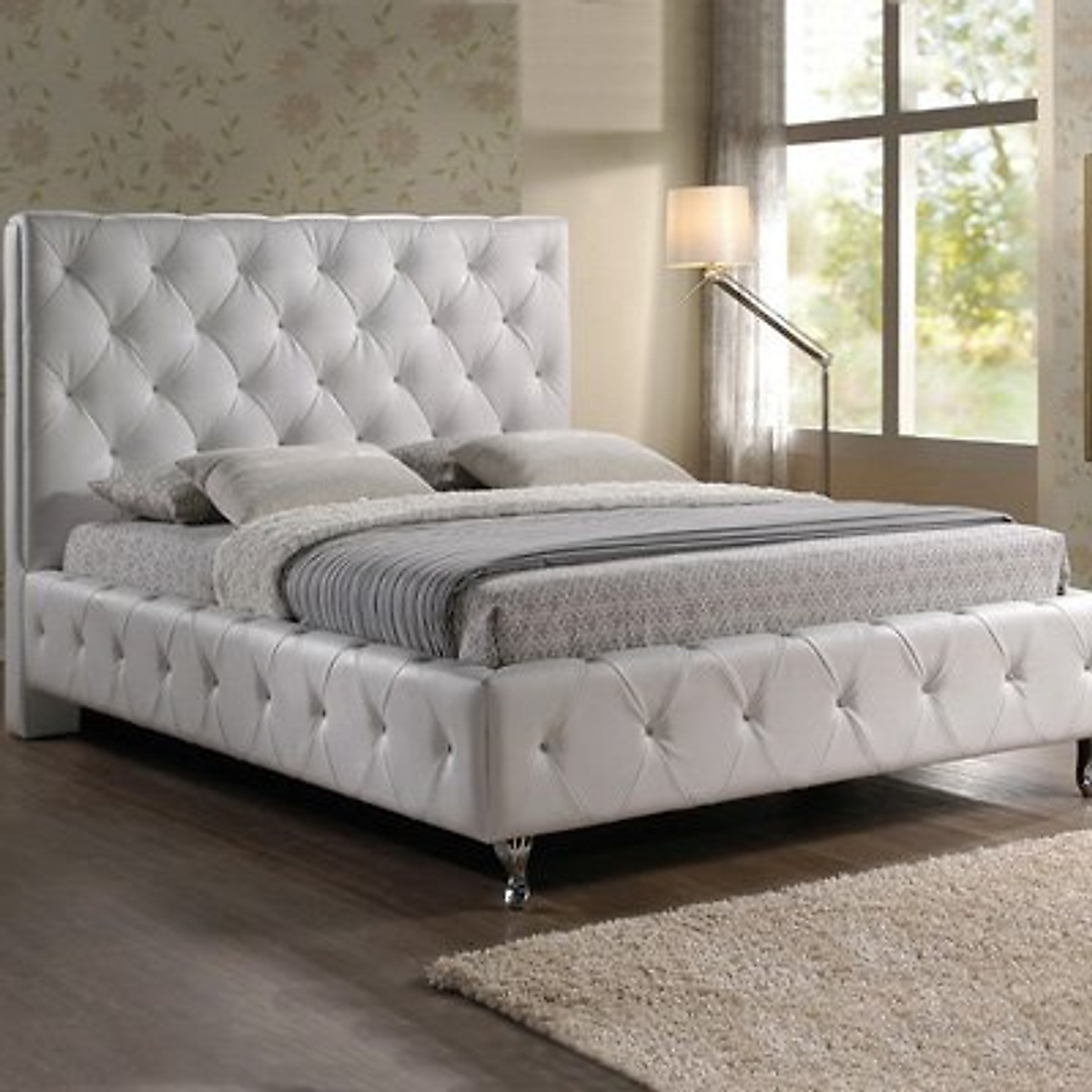 Baxton Studio BBT6220-White-King Platform, King, White