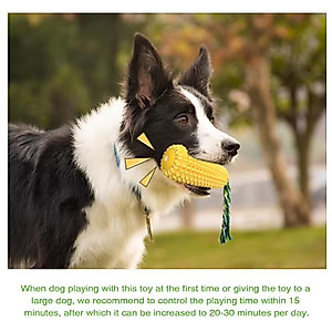Generic Buddy Dog Chew Toy, Interactive Dog Toys for Agressive Chewers, Chew Toy Cleaning Grinding Teeth, Puppy Durable Squeaky Dog Corn Toy, Yellow