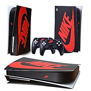 PS5 Skin Disk Edition Console and Controller, PS5 Stickers Vinyl Decals for Playstation 5 Console and Controllers, Disk Edition - Black Shoebox