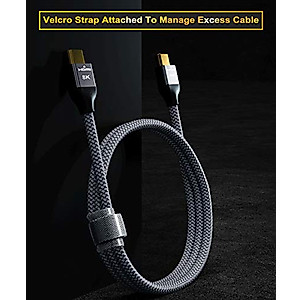 Basesailor 8K 60Hz HDMI Cable 6.6FT 2 Pack,48Gbps 7680P Ultra High Speed Cord for Apple TV,Roku,Samsung QLED,2.0 2.1,Sony Playstation,PS5,6FT,Xbox One Series X,eARC HDR HDCP 2.2 2.3,4K 120Hz 144Hz