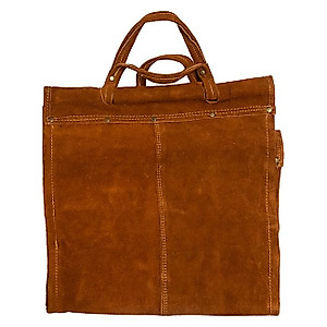 Panacea Log Bin with Scrolls and Leather Log Tote