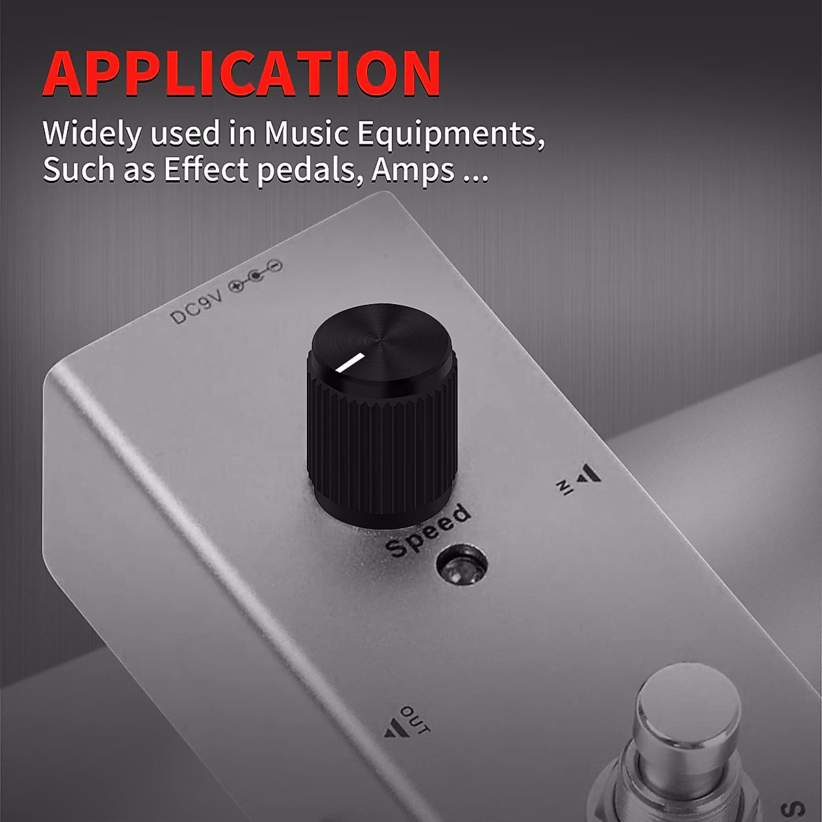 DaierTek Guitar Effect Pedal Knob Metal Black Potentiometer Knob Anodized Aluminum Amp Pot Knob with Set Screw 1/4 -13Pack…