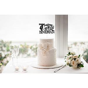 Congrats Lineman Cake Topper Congrats Electrician Class of 2024 Electrician Lineman Graduation Party Decorations Supplies Black