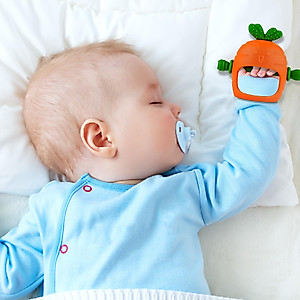 Chuya Easter Baby Teething Toys Teether for Babies 0-24 Months Carrot Hand Teethers Teething Relief Sore Gums Baby Toys for Infants