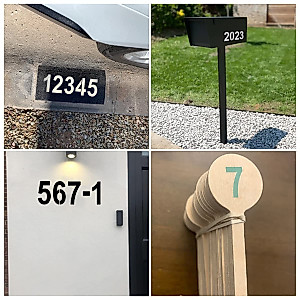 4 Inch Large Number Stencils for Painting - 11 Pack Number Stencil Templates for Curb Address, Cakes, Cookies, Mailboxes and Crafts, Reusable House Numbers Stencils for Wood Signs & Cement Wall Art