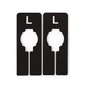 NAHANCO QSDBWKIT2, Black Rectangular Clothing Size Dividers with White Print for XS-XL, Kit of 25 (5 Sizes of 5 Each)