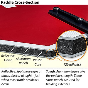 SmartSign - K-2197H-EG-PDH18 "Stop - Go" Double Sided Paddle | 18" 3M Engineer Grade Reflective Aluminum Green/Red on White