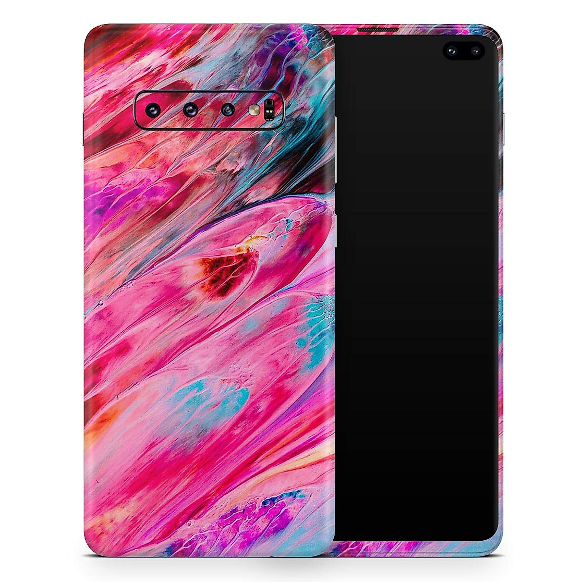 DesignSkinz Liquid Abstract Paint V67 Protective Vinyl Decal Wrap Skin Cover Compatible with The Samsung Galaxy S20 (Screen Trim & Back Glass Skin)