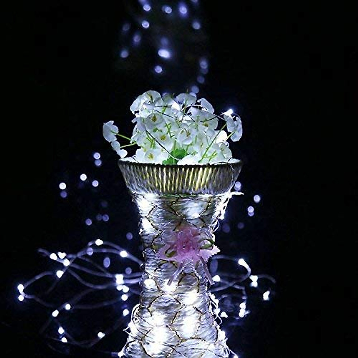SOLARMKS Solar String Lights, 2 Pack 100 LED Solar Fairy Lights Waterproof Outdoor String Lights 33ft Copper Wire Lights for Patio Lawn Garden Gate Yard Party Wedding Christmas Decoration,Cool White