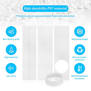 TOPOWN Ac Window Vent Kit Slide Kit Plate for Portable Air Conditioner Vertical/Horizontal PVC Seal Bracket -Adjustable Length-with 5.9"/15cm Adaptor Suitable for Mobile Air Conditioner