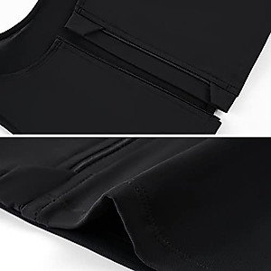 XUJI Women Transgender FTM Zip Up Breathable Half Chest Binder Tank Top (B, 5XL) Black