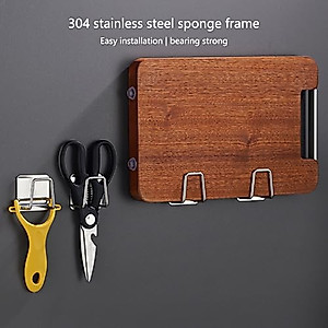 XPBEW Set of 2 Stainless Steel Sponge Drainer Rack for Sink Space Saving Hook with Back Adhesive Kitchen Organization Tool