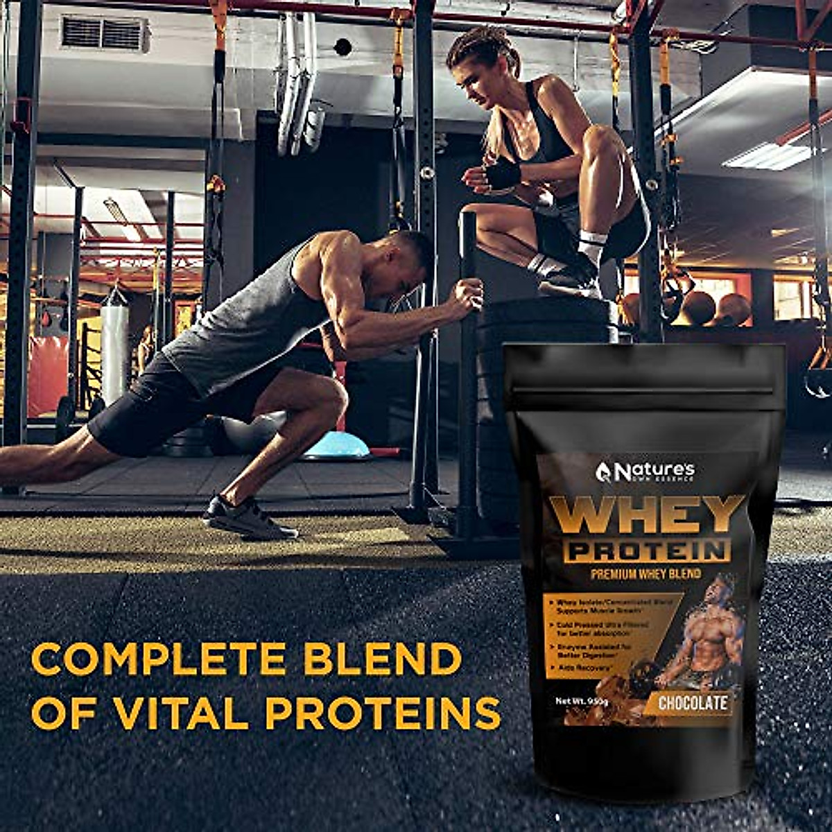 Nature's Own Essence Pure Whey Protein Powder - 100% Natural Whey Protein Isolate Concentrate Vanilla Shake, Gluten Free, Fast Digesting, Keto Friendly for Fitness and Optimum Nutrition - 2 Lbs