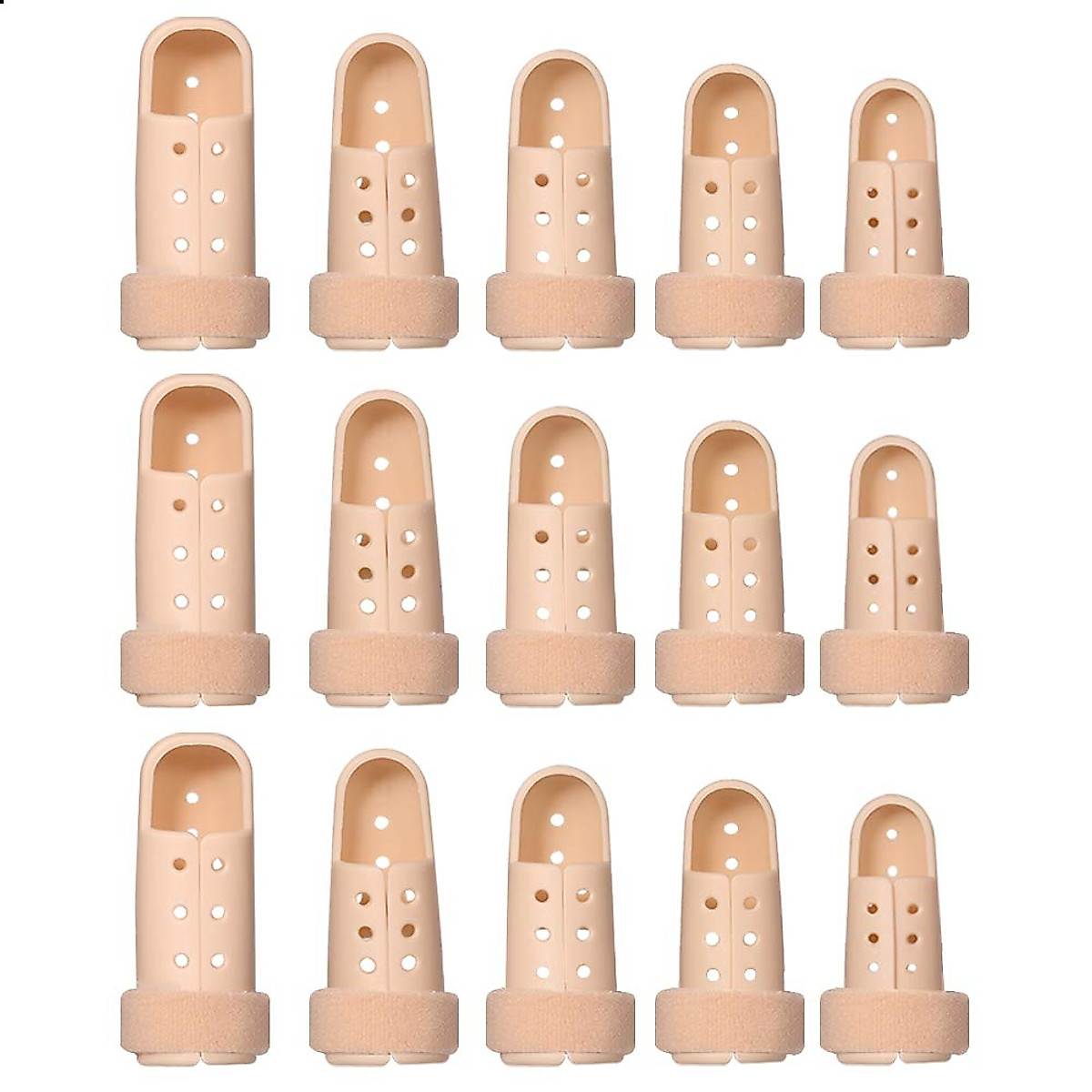 Havenport 15 Pcs Finger Splint Brace, Mallet Finger Splints Pinky, Plastic Finger Protector Support for Arthritis Basketball, Adjustable Finger Immobilizer for Broken Finger Joint Fracture Pain