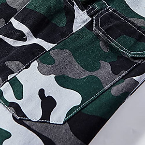 American Flag Board Shorts Men Mens Cargo Shorts Casual Camouflage Elastic Waist Tooling Shorts Outdoor Cotton Camo Multi Pockets Utility Shorts Big & Tall Sizes 46-64 Men Cargo Shorts Blue 2X