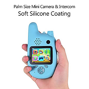 Children Camera Walkie Talkie 8MP Dual Lenses 2.0inch IPS Screen Extended Memory Built-in Battery Music and Game Timer Shooting Automatic Focusing
