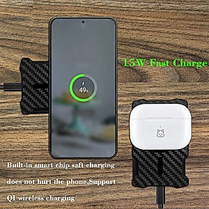 WXM Magnetic Phone Card Holder with Magnetic Wireless Charging Wallet Credit Holder Real Carbon Fiber RFID Blocking Minimalist Mens Gift