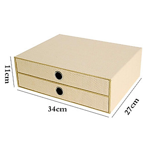 File cabinets LITING Drawer Type Desktop Woven Paper Multi-Layer Bookcase Finishing Desk Shelf (Color : Coffee Color)