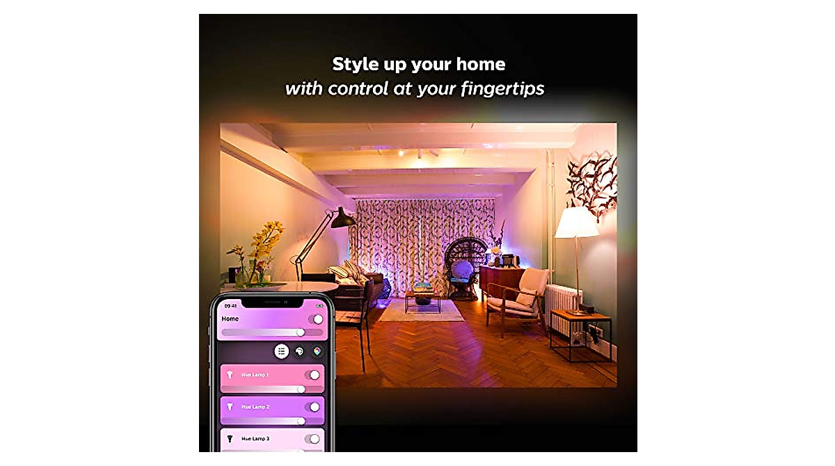 Philips Hue Color & White Smart Bulbs 2-Pack with Hub | Best Smart Lighting
