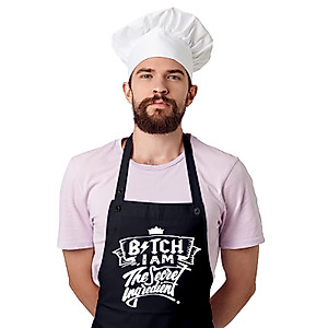 JOYPLUS I Am the Secret Ingredient Funny Aprons Birthday Gifts for Men,Women,Husband, Brother, Plus Size Aprons and Grilling BBQ Chef Chef Costume