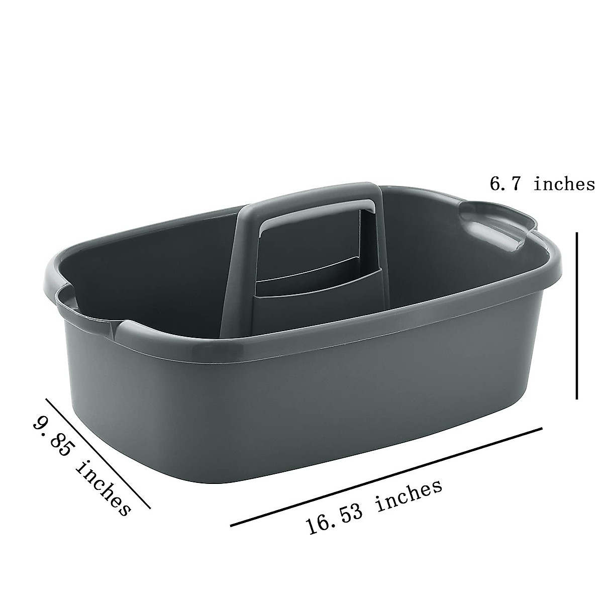 NINU Large Cleaning Supplies Caddy with Handle, Plastic Storage Organizer, Cleaning Basket for Cleaning Products, Bathroom, Bedroom, Kitchen, College Dorm, Garden, Garage, Under Sink Tool (Gray)