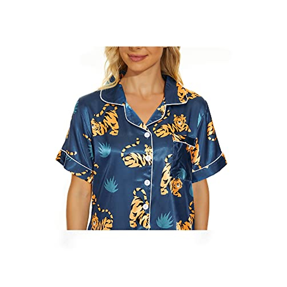 VENTELAN Women's Pajama Set Plus Size Super-Soft Short & Long Sleeve Top With Pants Two-piece Pjs Set,2XL