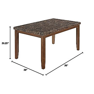 Signature Design by Ashley Lacey Traditional Faux Marble Dining Table, Medium Brown