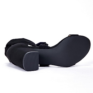 Elisabet Tang Women's Sandals Chunky Heels For Lace Up Block Heels Open Toe Crisscross Strappy sandals Heel Sandals Fashsion Casual Prom Shoes For Women Black Size 10