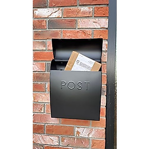 NACH Large Wall Mount Mailbox, 5.07 x 12.44 x 5.39 inches, Black Mailboxes for Outside Wall Mount, Waterproof Mailbox - The Sylvia Mailbox