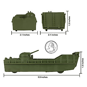 BMC Classic Marx Landing Craft - 4pc Tan vs. OD Green Plastic Army Men Vehicles